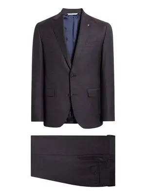 JACK VICTOR Esprit Contemporary Fit Dark Purple Mélange Super 130s Wool Suit Dark Grape