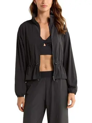 Zella Atlas Jacket With Hidden Hood - Black