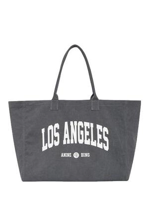 ANINE BING Leo Los Angeles University Canvas Tote - Washed Grey