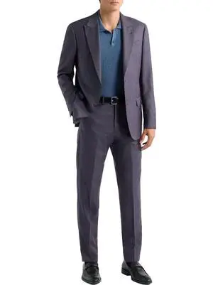 Emporio Armani G-line Purple Mélange Peak Lapel Virgin Wool Suit Medium Purple