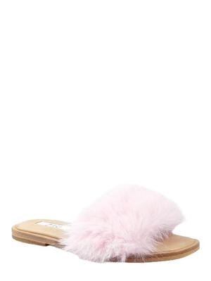 ZIGI Faux Fur Slide Sandals - Pink