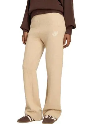 Adidas Wide Leg Knit Lounge Pants - Khaki Three