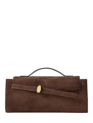 Veronica Beard Dash Suede Clutch - Espresso