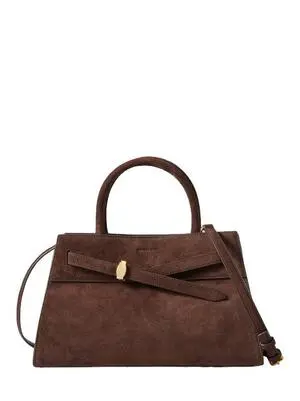 Veronica Beard Dash Suede Handbag - Espresso