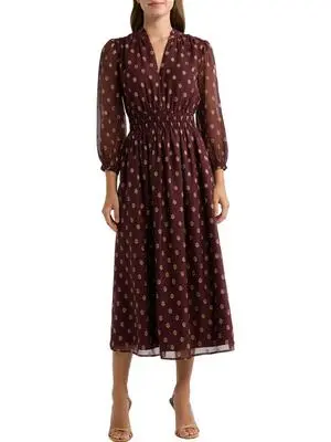 Anne Klein Ruffle Neck Midi Dress - Bolaro