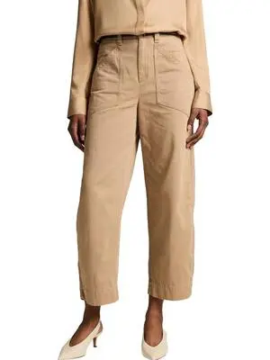 Vince Washed Cotton Mid Rise Utility Pants - Carmello