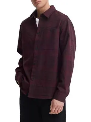 !SOLID Plaid Button-up Shirt - Fudge