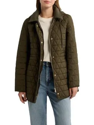 Bernardo Quilted Hooded Jacket - Olive