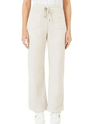 YUMI Relaxed Stretch Wide Leg Trousers - Chalk