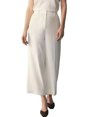 The Fold Clever Crepe Adelaide Cropped Trousers - White
