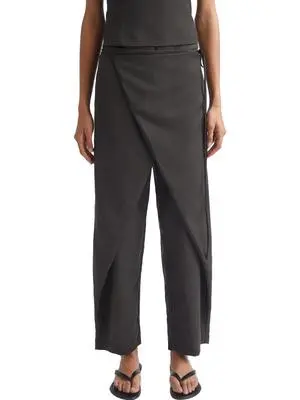 ST. AGNI Wrap Rouleau Wool Blend Pants - Umber