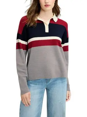 Sam Edelman Oversized Polo Sweater - Cranberry