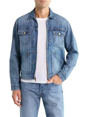 THE SEVEN CONTINENTS The Seven Continents Holden Zip Front Denim Jacket
