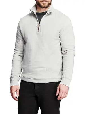 Billy Reid French Terry Half-zip Pullover - Silver