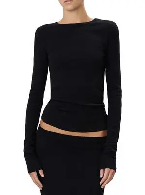 Eterne Long Sleeve Fitted T-shirt Black