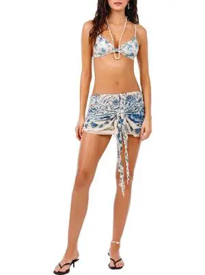 Agua Bendita Aranxa Bleu Sarong Cover-up Miniskirt - Multicolor