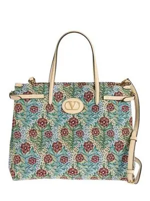 Valentino Garavani Medium Antibes V-logo Tote - Blue Multi