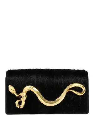 Alexis Bittar Serpent Calf Hair Clutch - Black