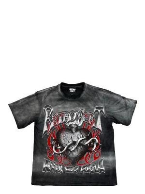 RETROVERT Washed Heart Thorn Tee - Black