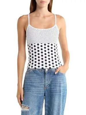 PACSUN Lottie Striped Tank Top - Polka Dot