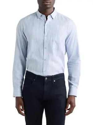 Johnston & Murphy Collin Jacquard Cotton Button-up Shirt - Lt. Blue