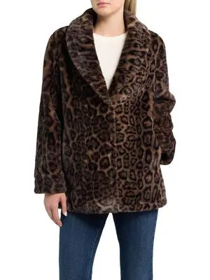 Love Token Zeke Reversible Faux Fur Coat - Brown