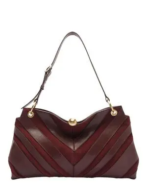 AREZZO Aurora Medium Leather Shoulder Bag - Fresh Ruby