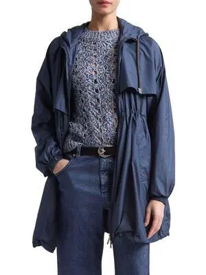 Eleventy Drawstring Waist Parka - 11 Blue