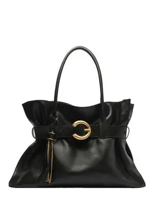 AREZZO Rivera Large Leather Tote Black