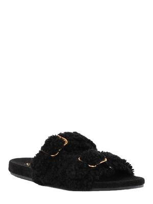 Seychelles Faux Fur Slide Sandals - Black