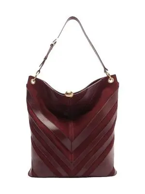 AREZZO Aurora Large Leather Hobo Bag - Fresh Ruby