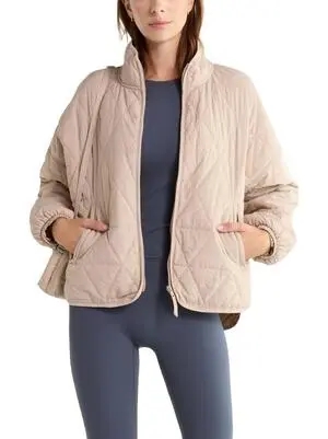 Zella Quilted Packable Jacket - Tan Thread