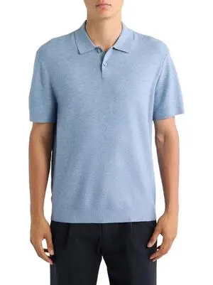 Theory Soris Polo Sweater Slate Heather