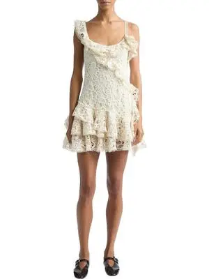 SIEDRES Mimika Asymmetric Lace Dress - Ecru