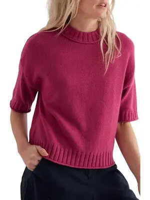 SEASALT CORNWALL Fistral Short Sleeve Sweater Rosa