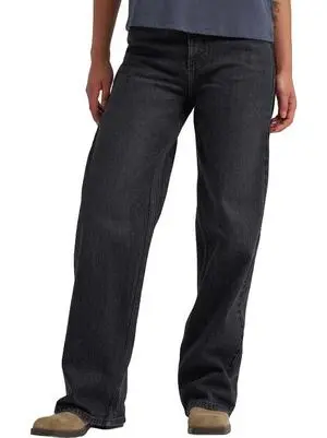 Wrangler Mid Rise Loose Straight Leg Jeans - Dark Sky