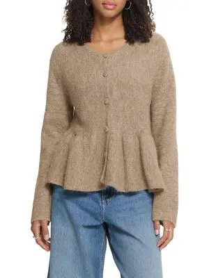 ICHI Peplum Cardigan - Fungi