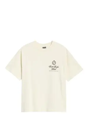 SANTO STUDIO Ny Hotel Graphic Cotton T-shirt - Cream