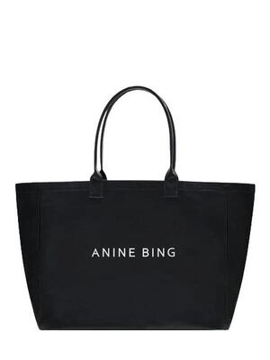 ANINE BING Leo Coated Canvas Tote - Black
