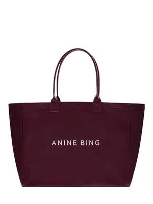 ANINE BING Leo Coated Canvas Tote - Fig