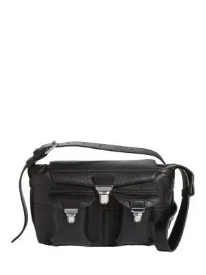 LEMAIRE Mini Soft Gear Leather Shoulder Bag - Black
