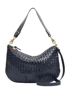 Clare V. Moyen Woven Leather Messenger Bag - Twilight