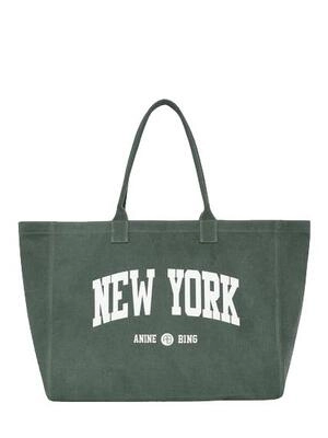 ANINE BING Leo Canvas New York University Tote - Cilantro
