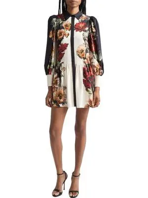 ALICE + OLIVIA Bertha Blouson Sleeve Shirtdress
