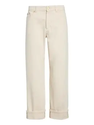 Max Mara Virna Straight Leg Jeans With Cuffed Hems - Natural