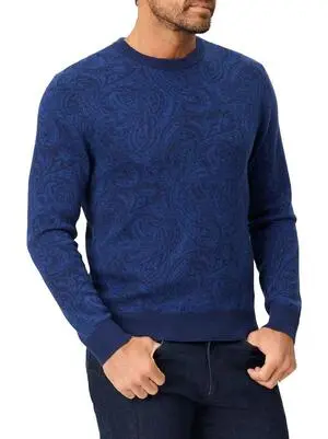 Robert Graham Vomano Paisley Crewneck Sweater - Navy