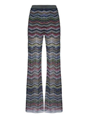 Missoni Chevron Palazzo Trousers With Sequins - Multicoloured