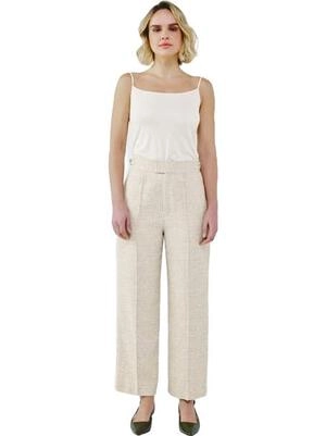 A.SHIMUS A.SHIMUS Fancy Tweed High-Waist Tailored Wide-Leg Pants