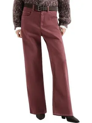 Brunello Cucinelli Loose Barrel Trousers - Wine