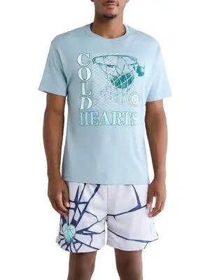 OVERTIME Cold Hearts Basketball Graphic Tee - Light Blue